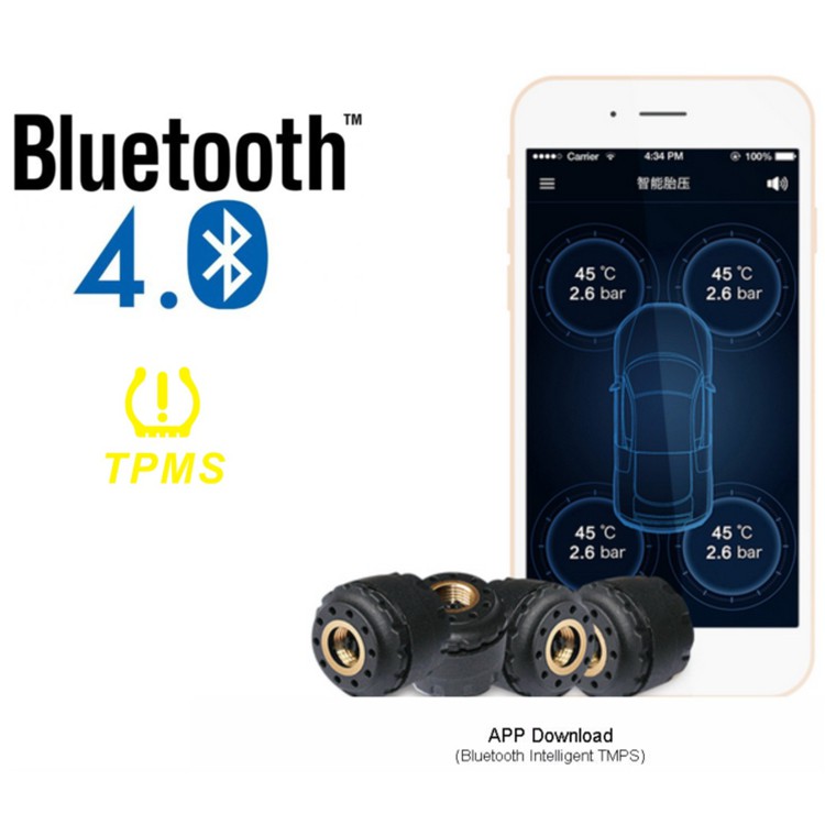 TPMS BLE TP-630 Bluetooth V4.0 Wireless Tire Pressure Monitoring System ...