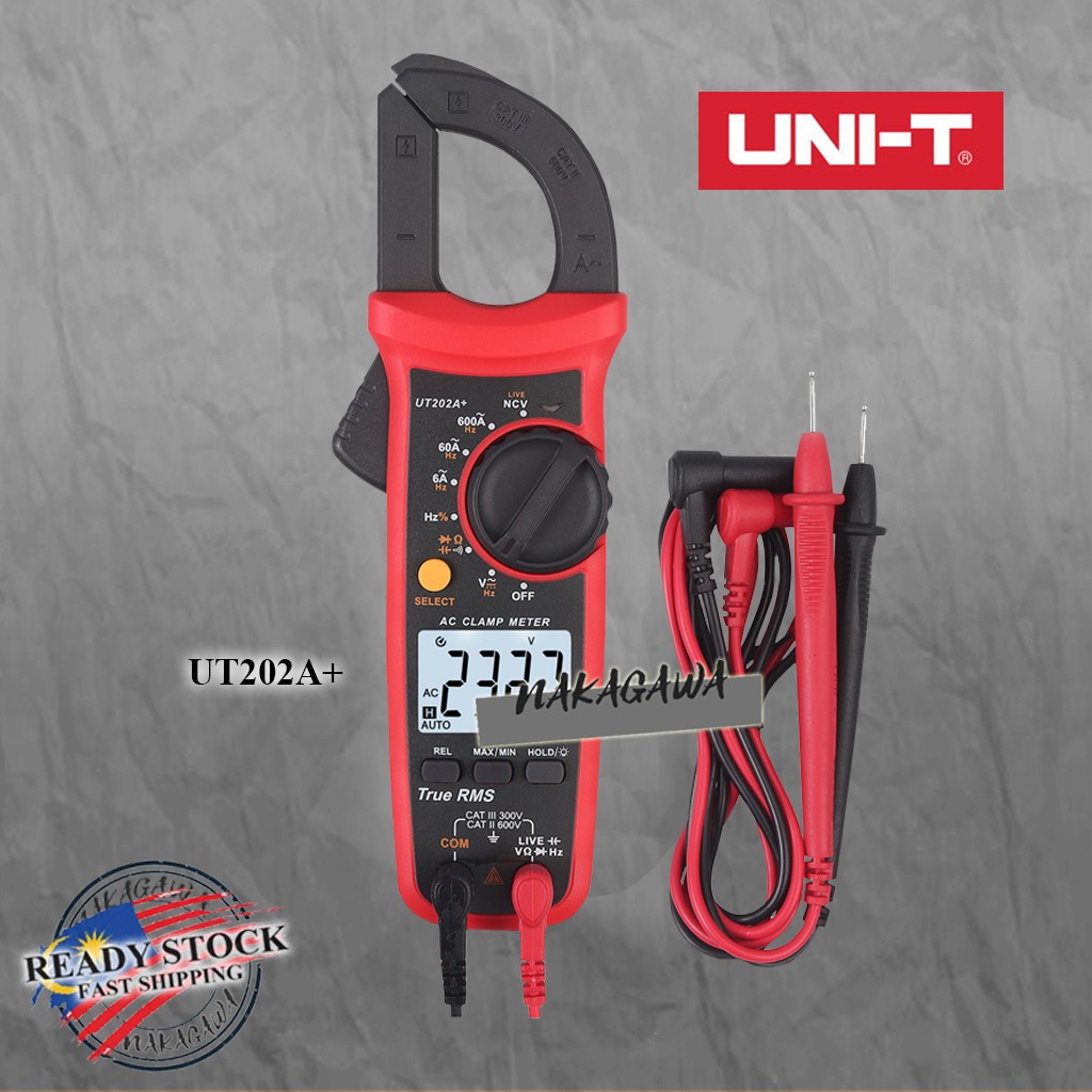 UNI-T UT202A+ DIGITAL AC CLAMP METER CURRENT 400A-600A AMP / 600V ...