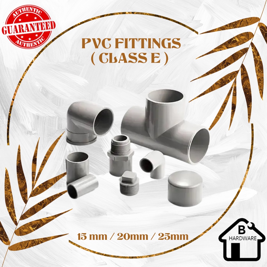 BBB PVC PIPE FITTINGS 15MM 1/2" CLASS D ELBOW SOCKET TEE VALVE SOCKET P/T SOCKET END CAP PLUG ...