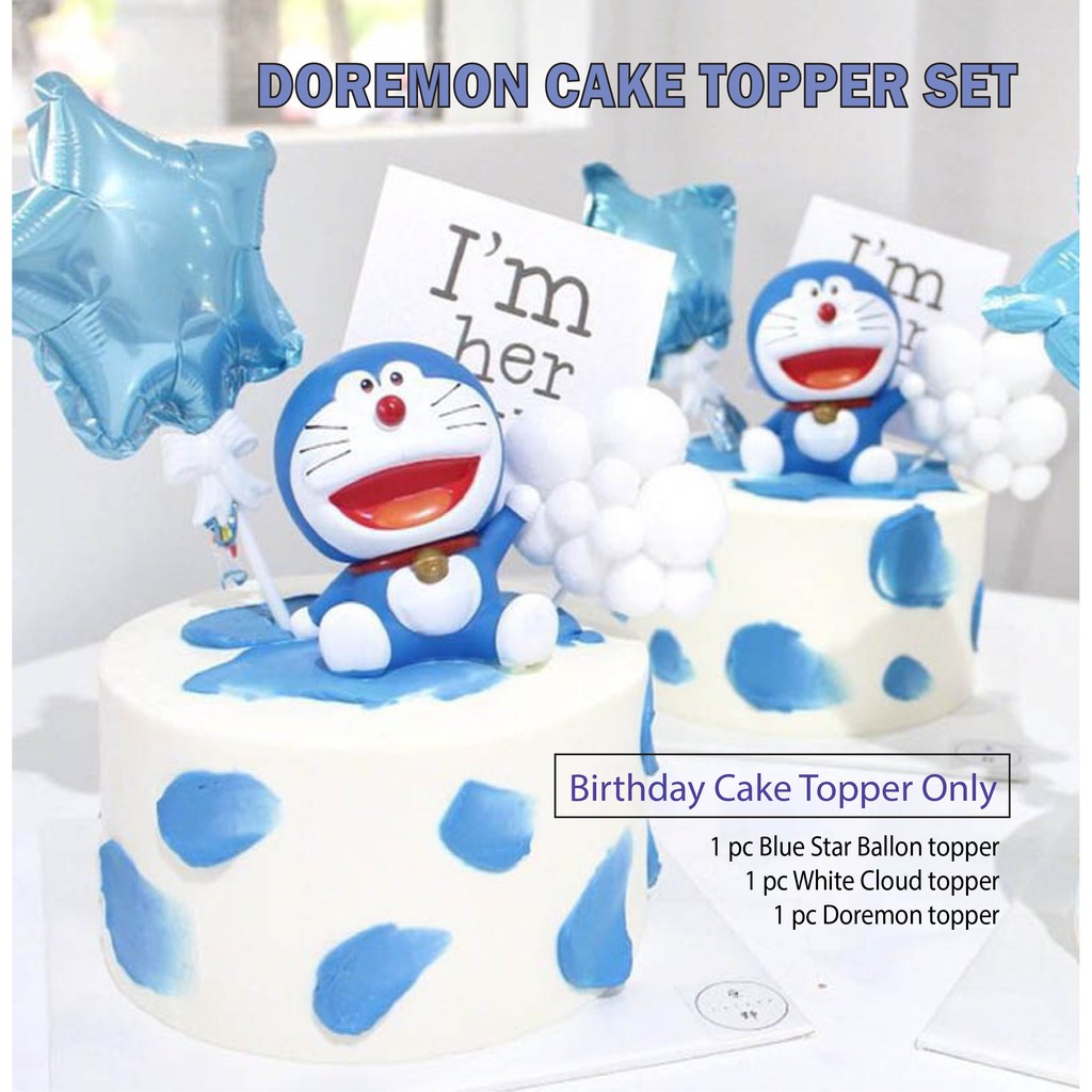 Doremon Cake Topper Set / 小叮当蛋糕装饰配套 - Doremon Birthday Cake Decoration ...