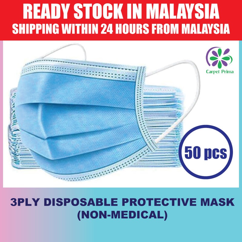 BLUE/BLACK ADULT EARLOOP MASKS 50 PCS NO BOX 3-PLY- | Shopee Malaysia