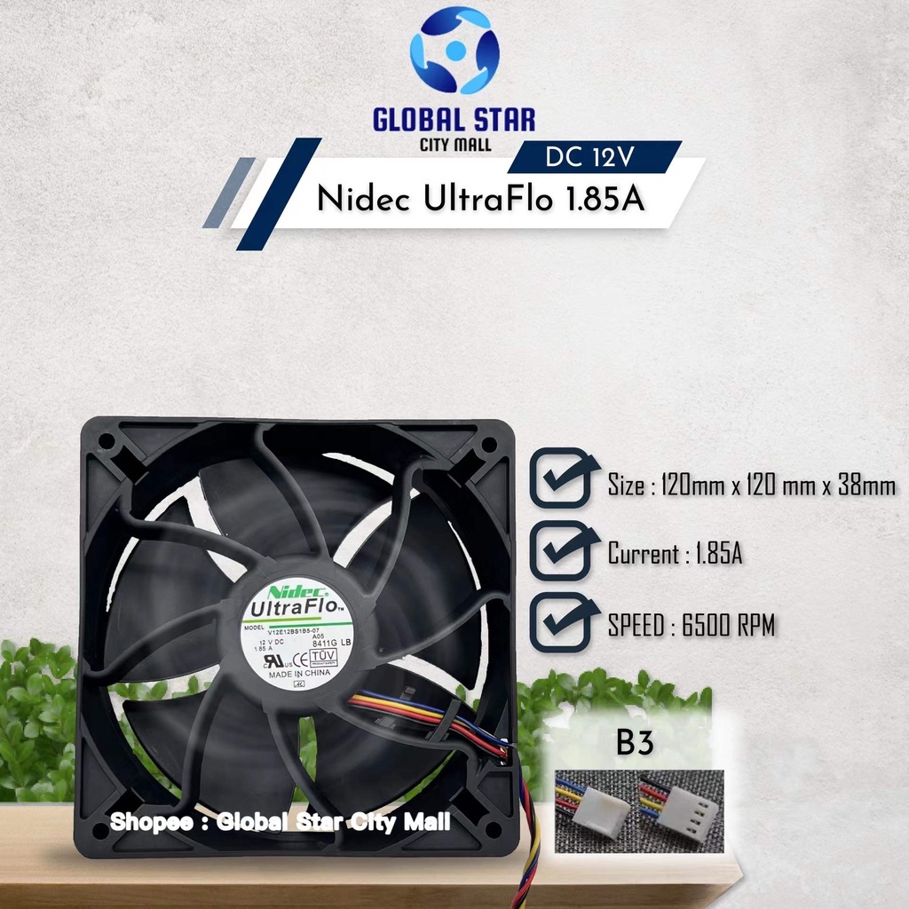 Nidec UltraFlo 6500rpm DC12V 1.85A Miner Cooling Fan [NEW] | Shopee ...