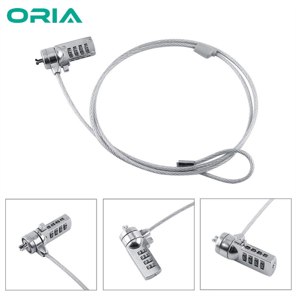 ORIA 4-Digit Password Computer Lock Anti-Theft Chain Security Cable for ...