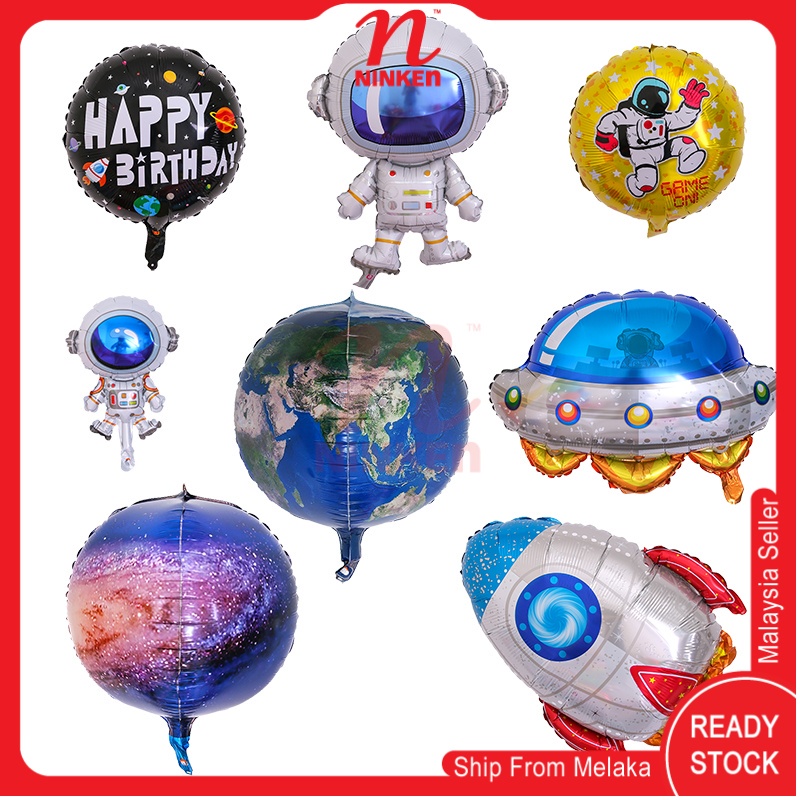 NASA Angkasawan Bumi Outer Space Astronaut Rocket Ship Foil Balloons ...