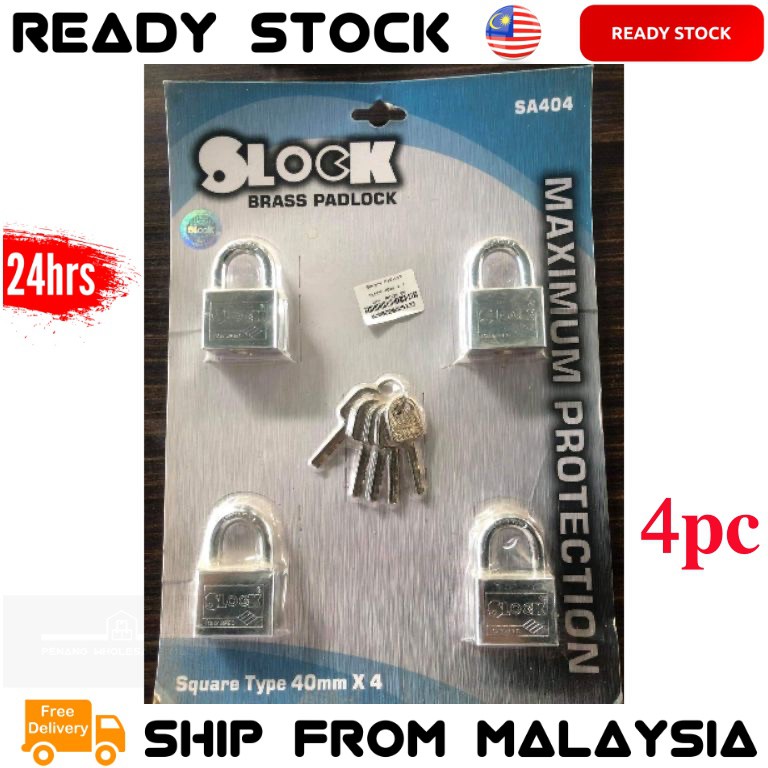 [HEAVY DUTY ] SLOCK Anti Cut Security Padlock 40mm X 4pcs | Shopee Malaysia