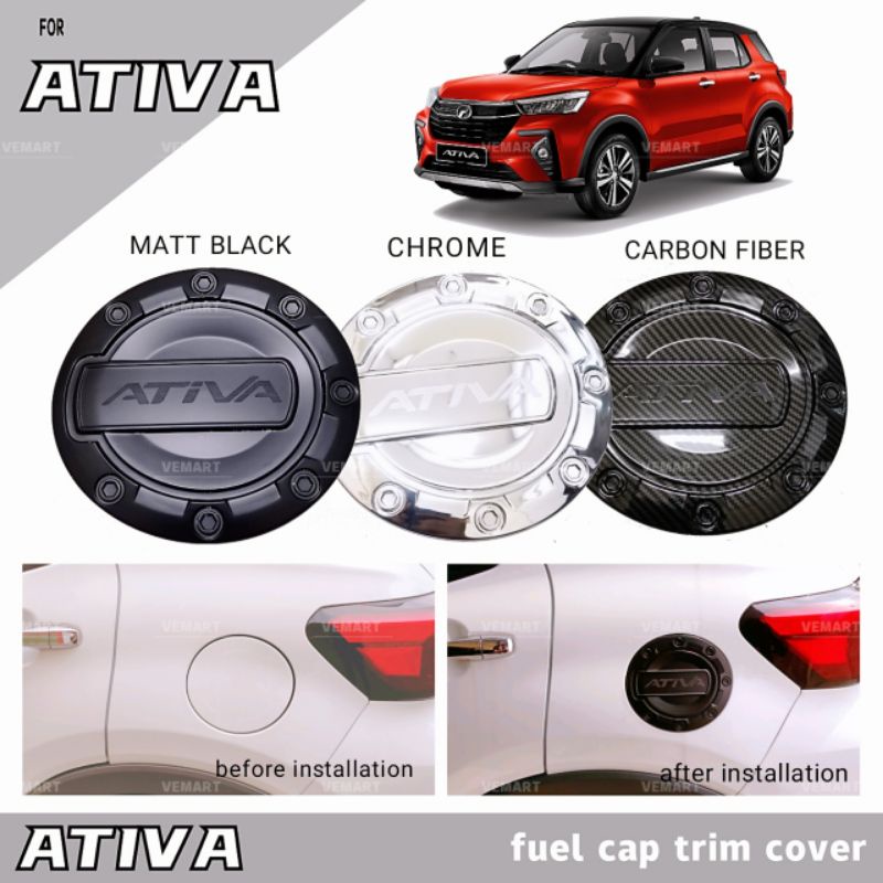 Vemart Perodua ativa car fuel cap trim cover gas tank cover accessories ...