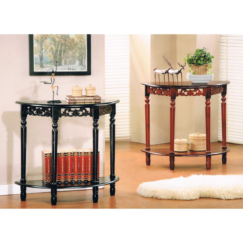 Classic Half Moon Table (Oak & Cappuccino) | Shopee Malaysia