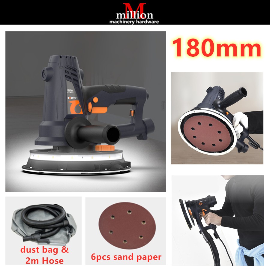 7" 180mm Drywall Dry Wall Sander Sandpaper Machine Putty Sanding ...