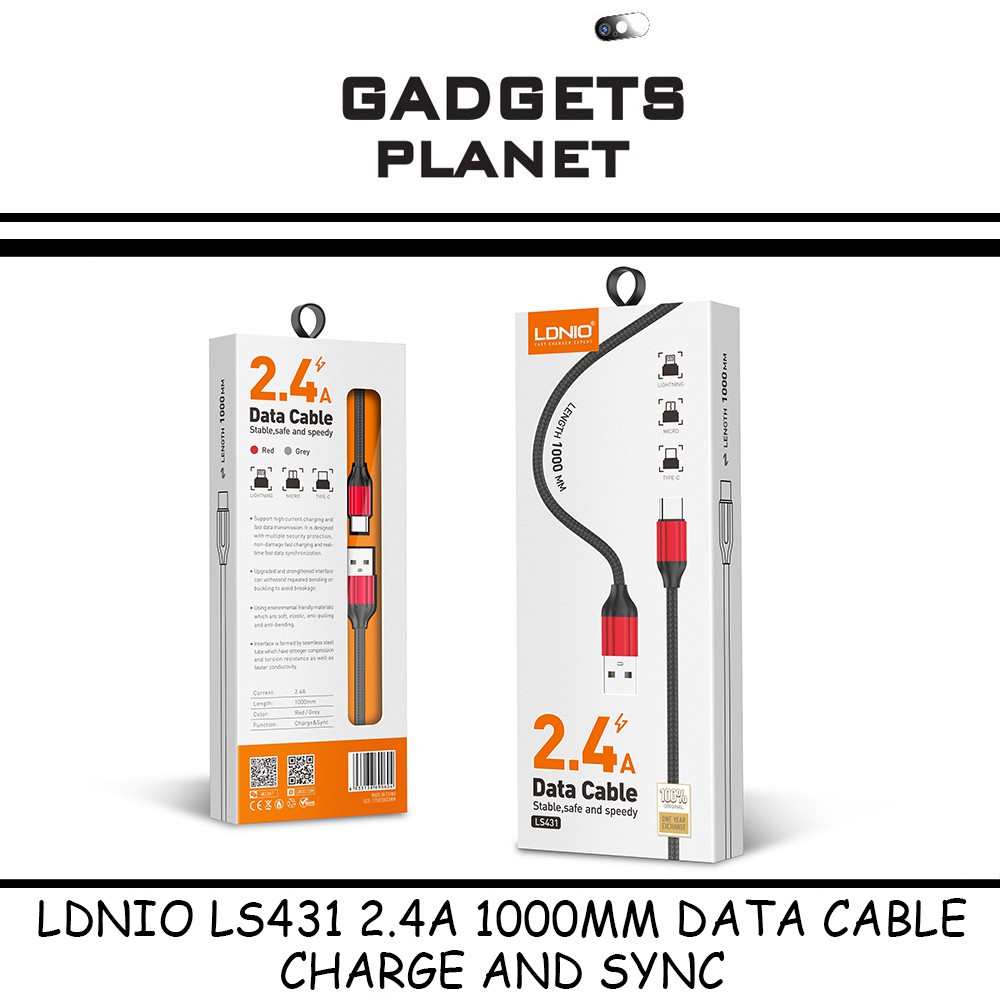 LDNIO LS431 1000MM DATA CABLE CHARGE AND SYNC | Shopee Malaysia