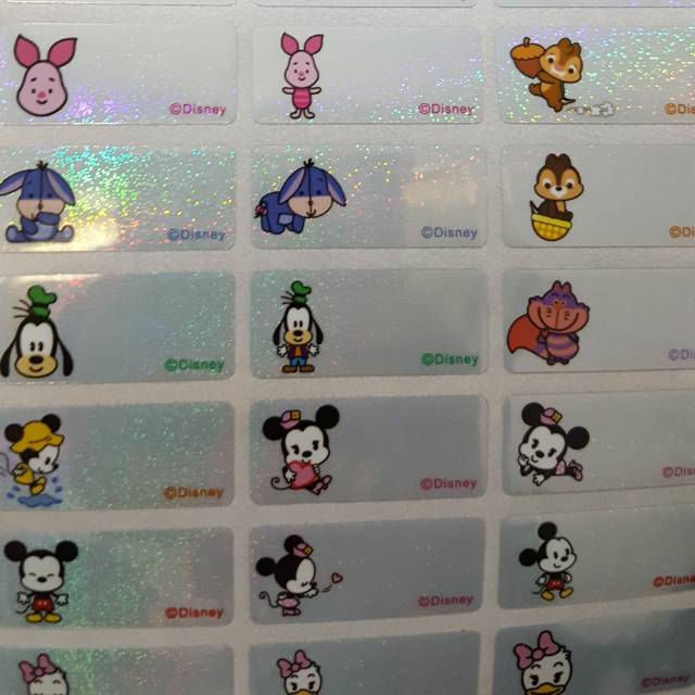 Waterproof name Label, Baby Disney Glitter Ori waterproof sticker ...