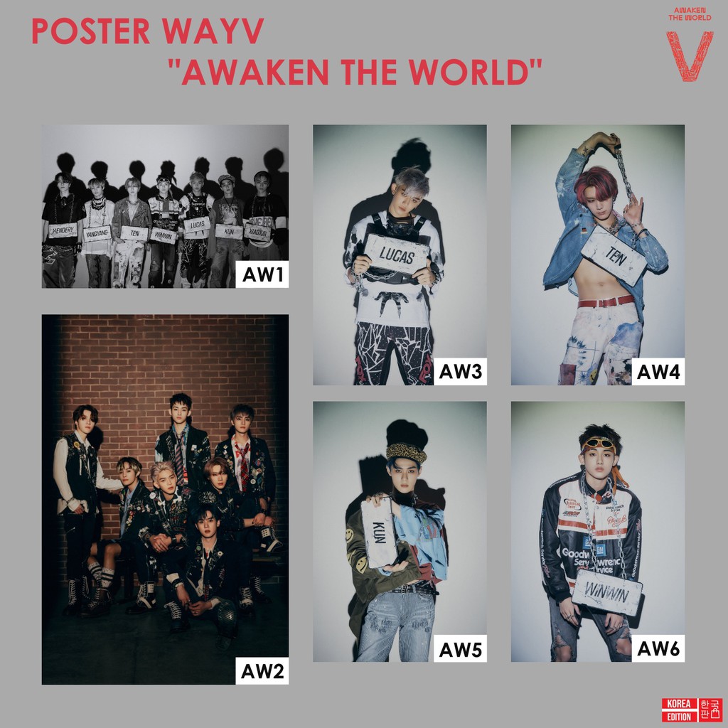 Wayv Awaken The World Lucas Ten Kun Winwin KPOP Poster | Shopee Malaysia