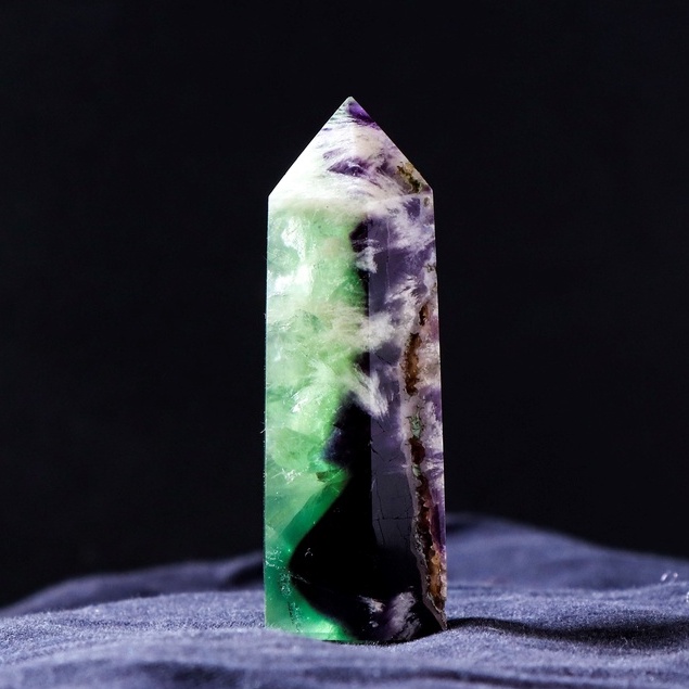Natural Snowflake Fluorite Tower / Feather Fluorite Tower/ Rainbow ...