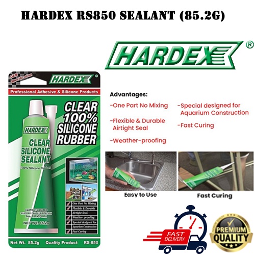 HARDEX RS850 CLEAR SILICONE SEALANT GASKET GLUE ADHESIVE 100% SILICONE ...
