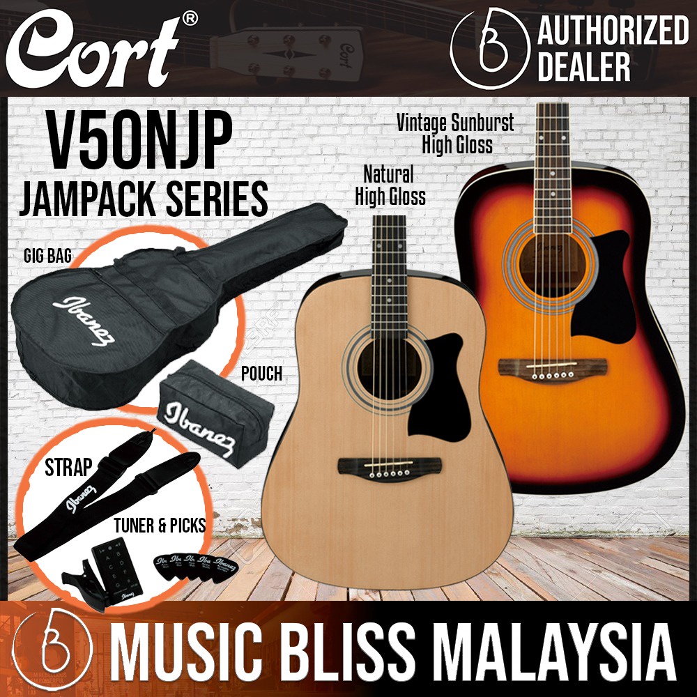 Ibanez V50NJP Acoustic Guitar Jampack - Natural Gloss / Vintage ...