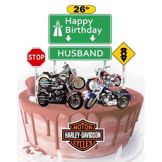 Motor Harley Davidson cake topper set (8pcs) | Shopee Malaysia