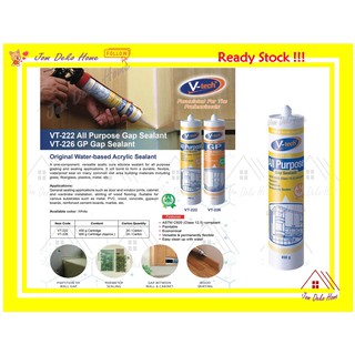 V-Tech VT222 All Purpose Gap Sealant White Gap Filler Silicone Putih ...
