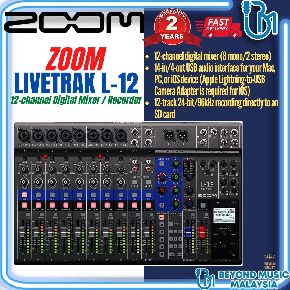 Zoom LiveTrak L-12 12-channel Digital Mixer / Recorder | Shopee Malaysia