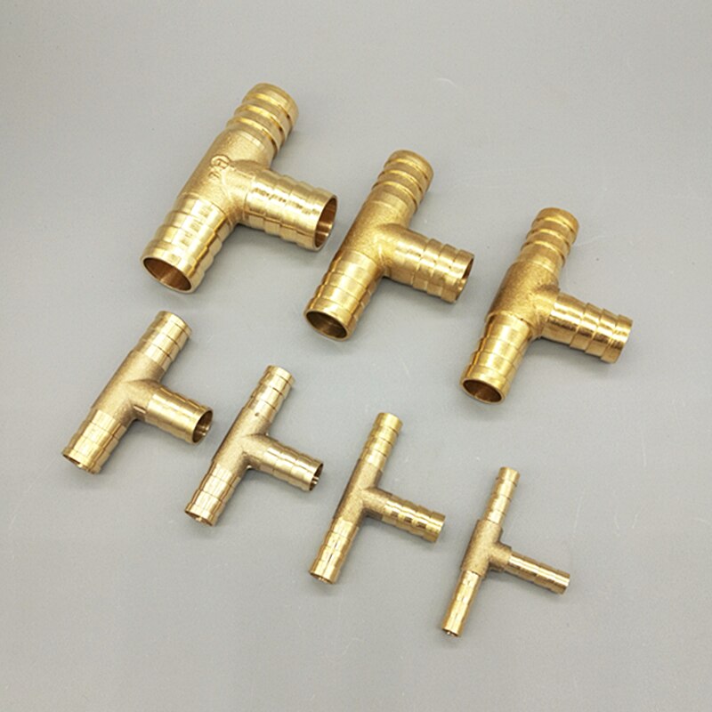 T way T-Shape Brass Barb Pipe Hose Fitting 3 way connector For 4mm 5mm ...