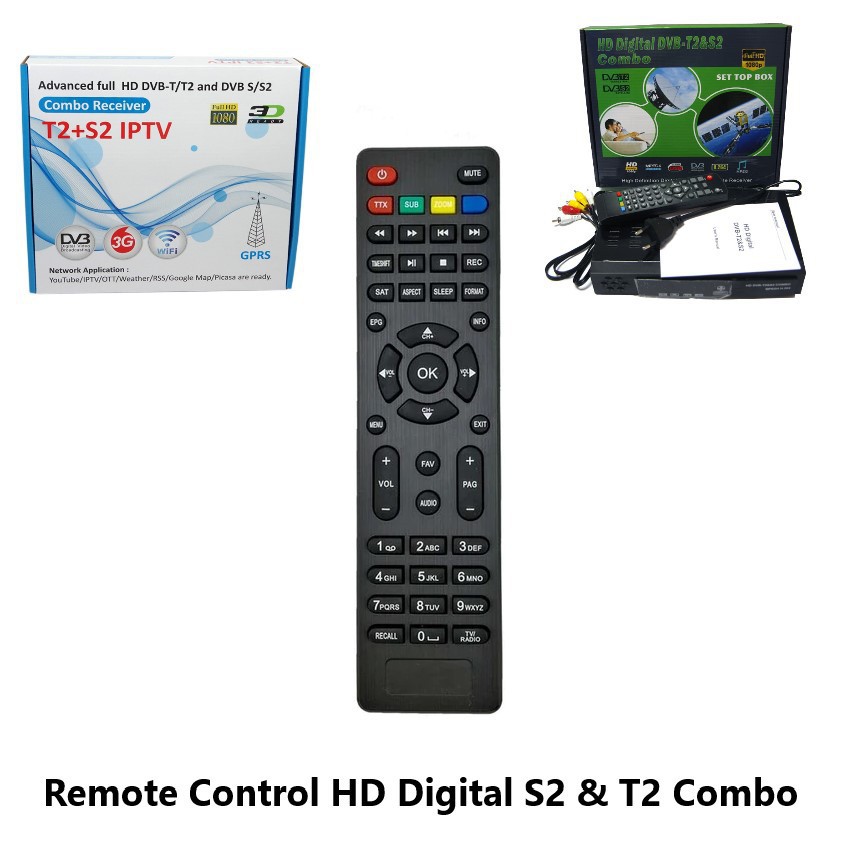 Remote Control HD Digital DVB S2 T2 White Box | Shopee Malaysia
