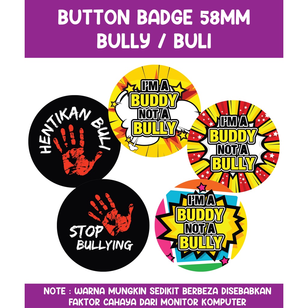 BUTTON BADGE SAFETY PIN - BULLY ATAU BULI | Shopee Malaysia