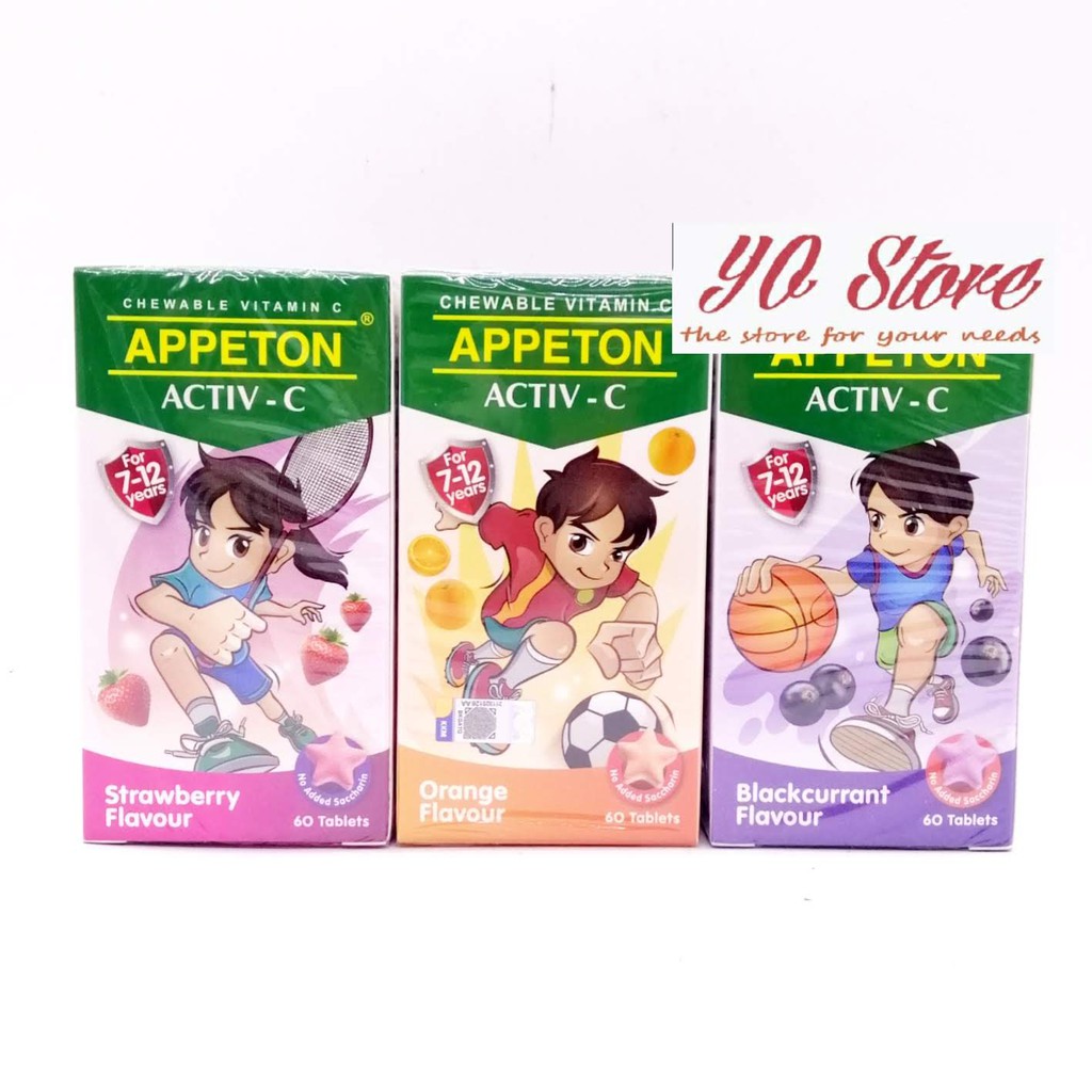 Appeton Activ-C Tablet For 7 - 12 Years (Strawberry/ Blackcurrant ...