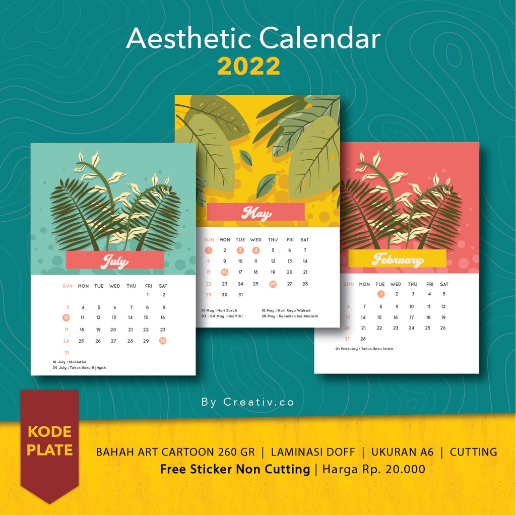 12 MONTH AESTHETIC PLATE CALENDAR OF 2024 | Shopee Malaysia