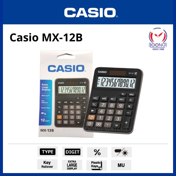 CASIO MX-12B MINI DESKTOP CALCULATOR 12 DIGIT | Shopee Malaysia
