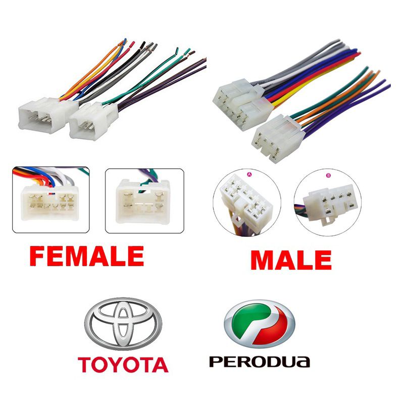 TOYOTA / PERODUA OEM Plug and Play Socket Cable Player Socket | Shopee ...