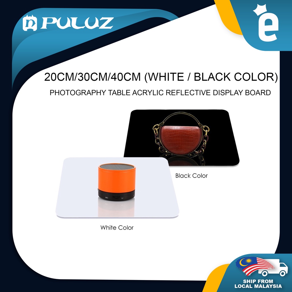 Puluz Reflection White Black Acrylic Reflection Background Display ...