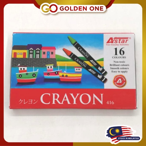 ASTAR 416 CRAYON SET FOR KID KIDS 16PCS/BOX (PRICE FOR 1 BOX) | Shopee ...