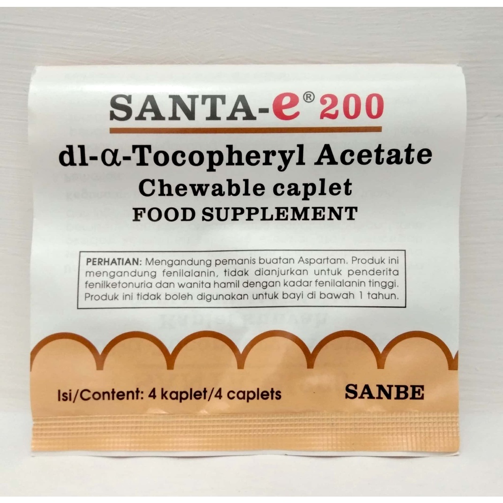 Santa E- Vitamin E/Santa E 200mg (4 Tablets per Strip)/ Skin ...