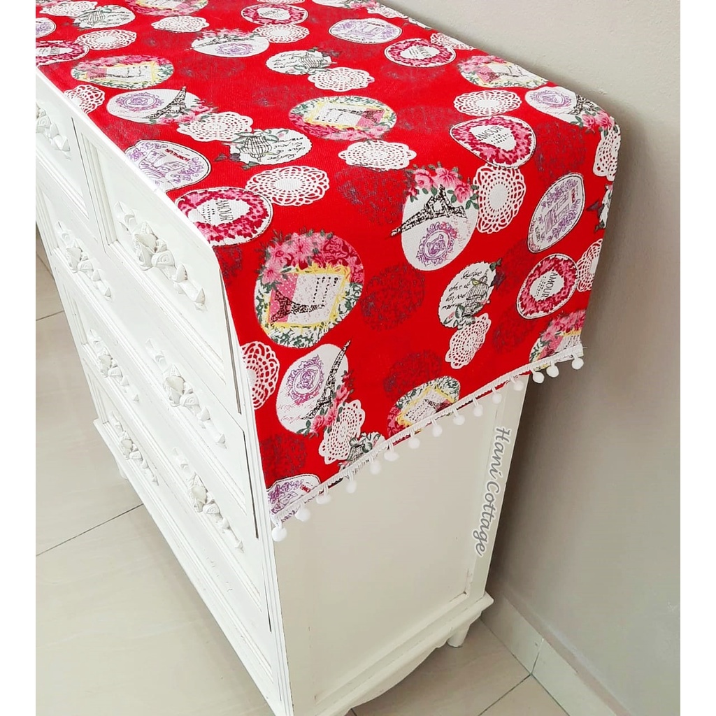 Table Runner/Alas meja Vintage Paris Eiffel Tower Pattern | Shopee Malaysia