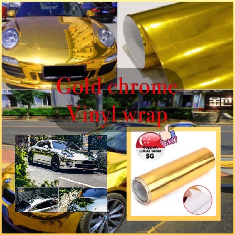 Gold & Silver chrome vinyl wrap sticker - adhesive -washable ...