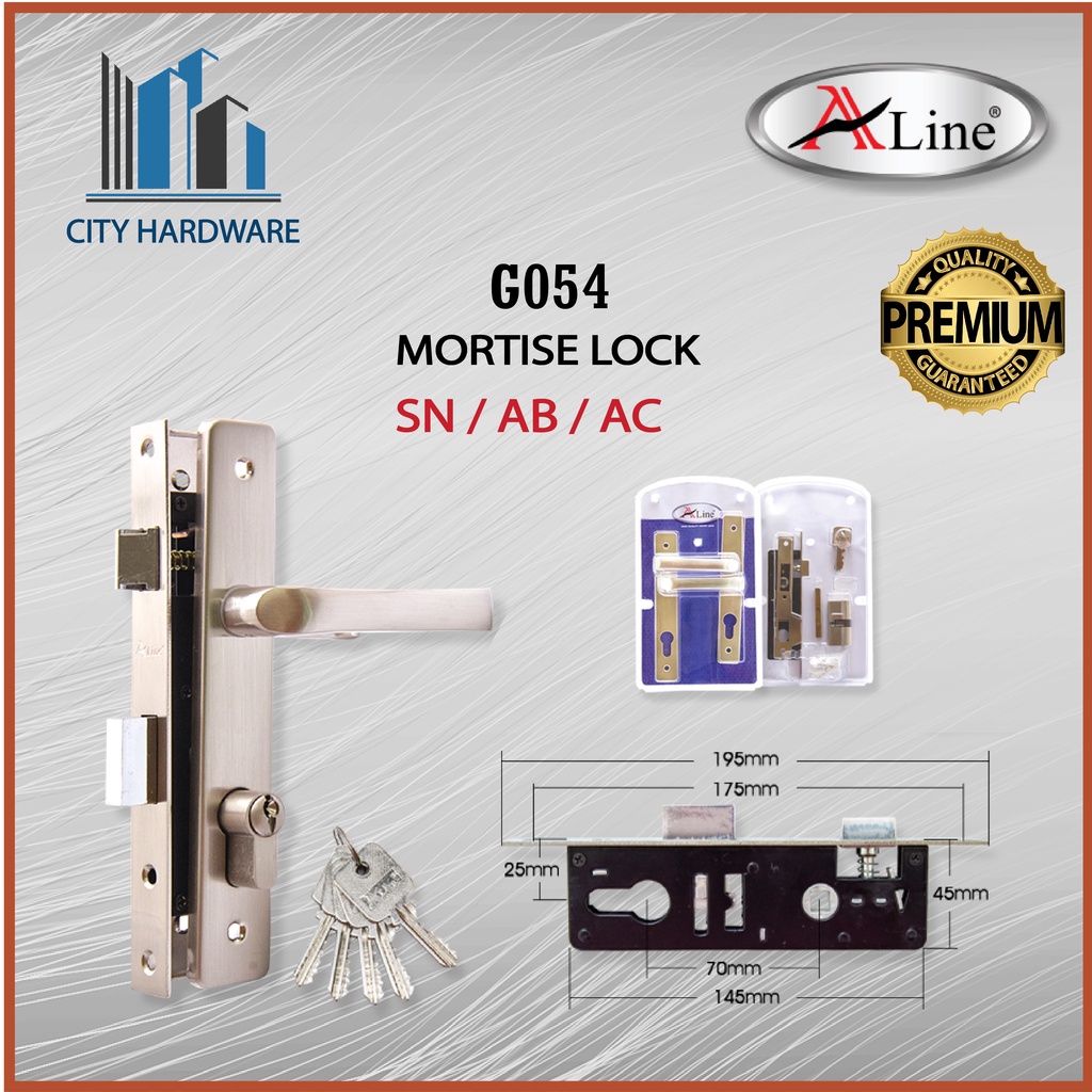 ALINE G054 MORTISE LOCK HANDLE ENTRANCE IRON DOOR GATE LOCK SET ...