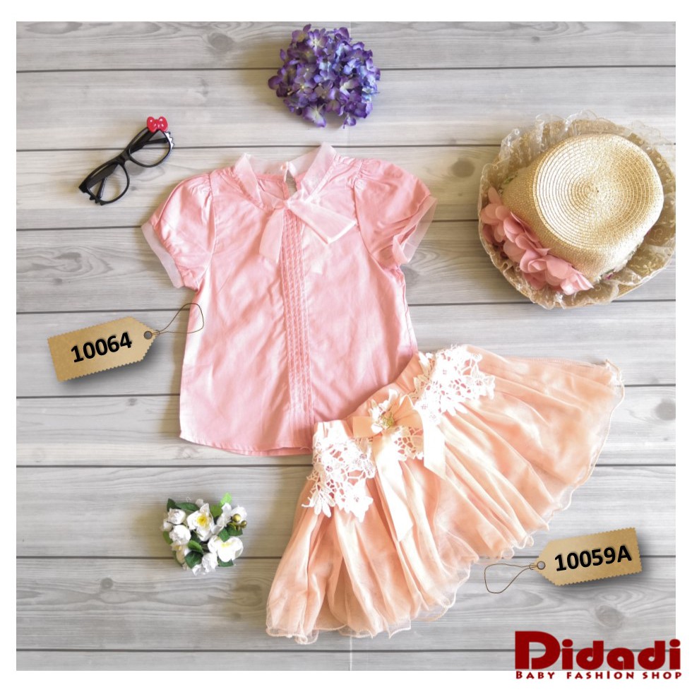 10064 Taiwan Imported Girls Blouse Pink Ribbon Plain Blouse | Shopee ...