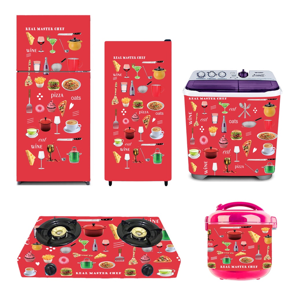 MESIN MERAH Sticker for 1 Door Refrigerator/2 Door Refrigerator/Stove ...