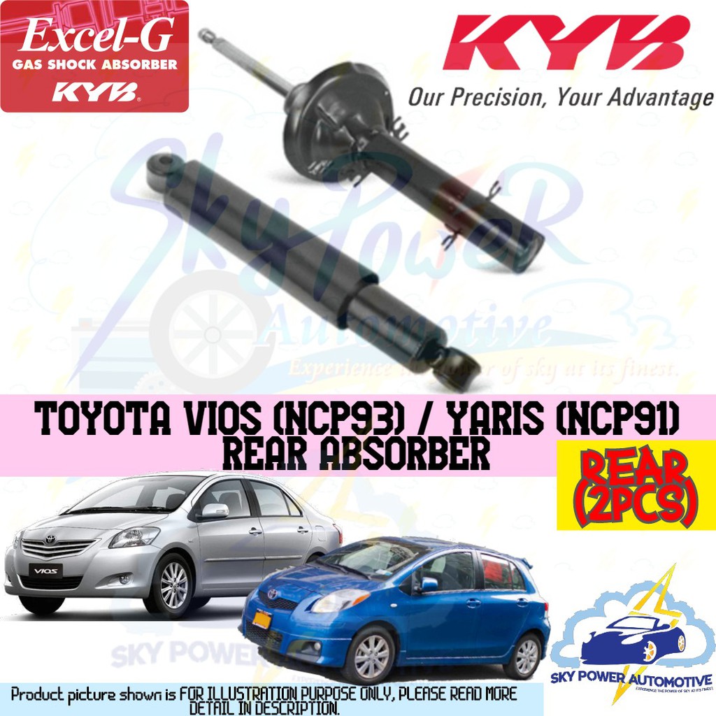 TOYOTA VIOS (NCP93) / YARIS (NCP91) KAYABA (KYB) EXCEL-G GAS SHOCK ABSORBER (REAR 2PCS) | Shopee ...