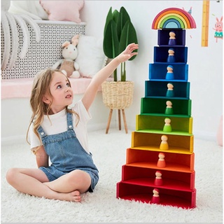Montessori Rainbow Stacker 12pcs | Shopee Malaysia
