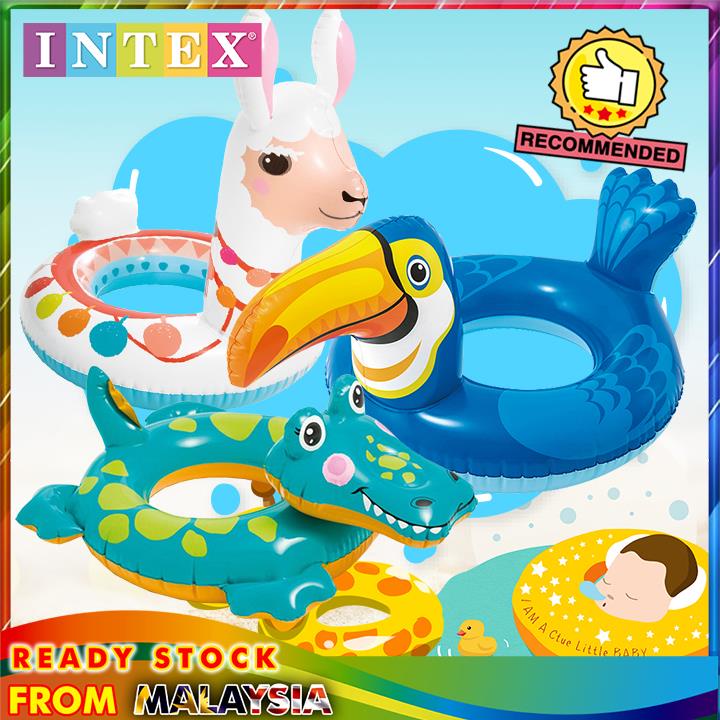INTEX 58221 5 Design Deluxe Animal Ring Kids Float Swimming Ring ...