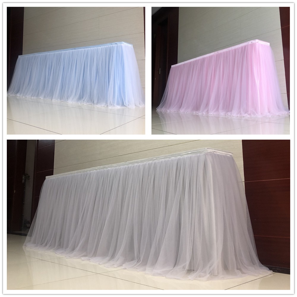 200×80cm Tulle Table Skirt Fabric Tutu Table Cloth For Romantic Wedding ...