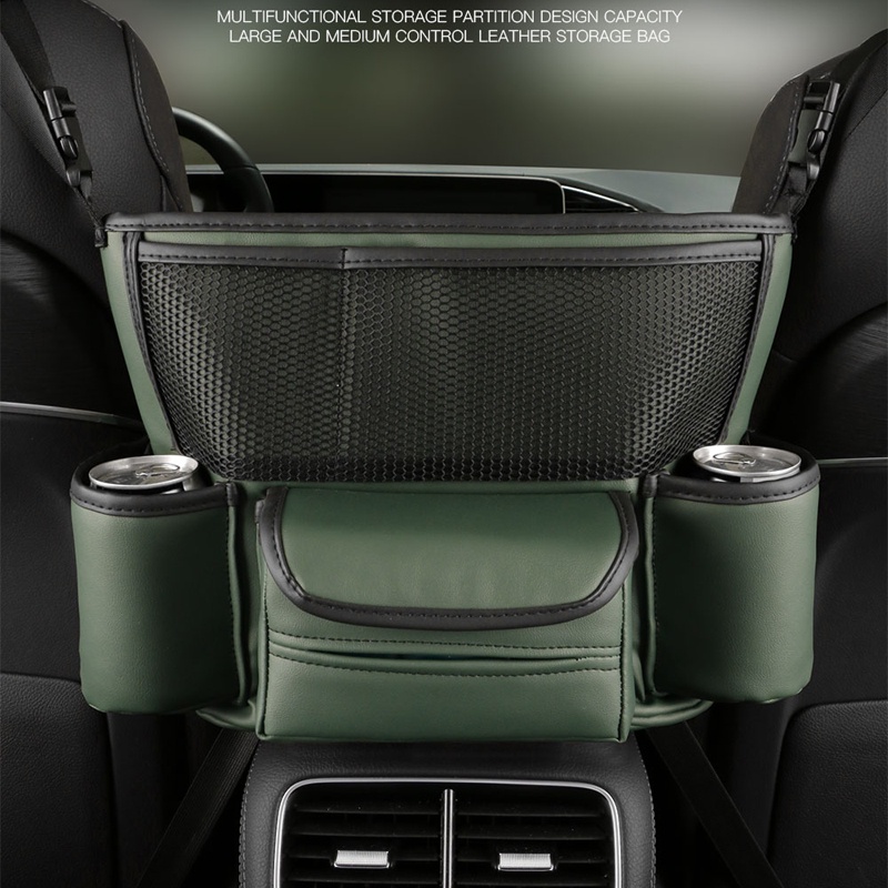 Car Center Console Storage Bag Armrest Box Tissue Cup Holder ...