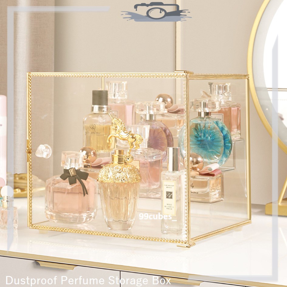 Dustproof Gold Sided Perfume Toy Skincare lock storage box 4 layer ...