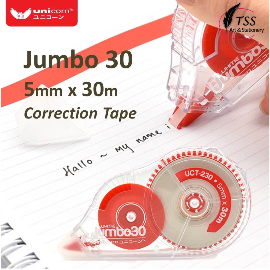 Unicorn Jumbo 30 Correction Tape 5MM X 30M (UCT-230) | Shopee Malaysia