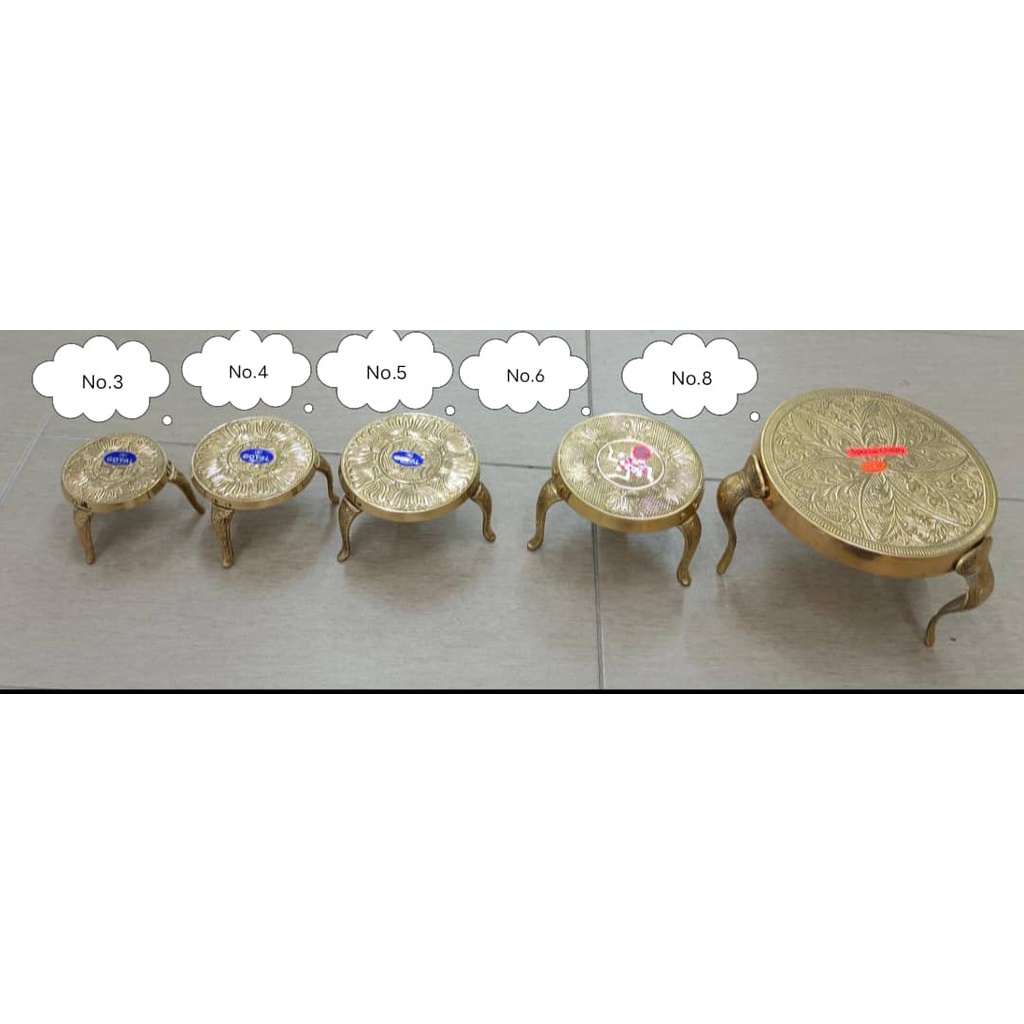 Brass Mukkali/Pooja Mukkali/Brass Chowki/Deity Stand with Floral Design ...