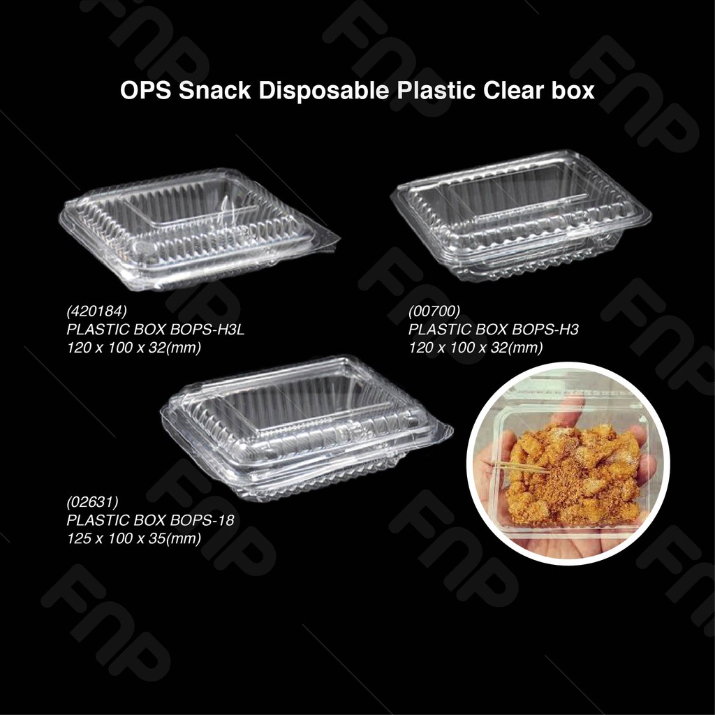 OPS Plastic Tray with Lid [ 100pcs± ] Bakery Disposable Plastic Clear ...