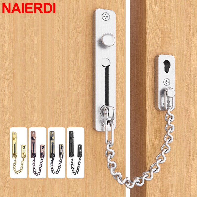 NAIERDI Door Chain Lock 304 Stainless Steel Security Anti-theft Door ...