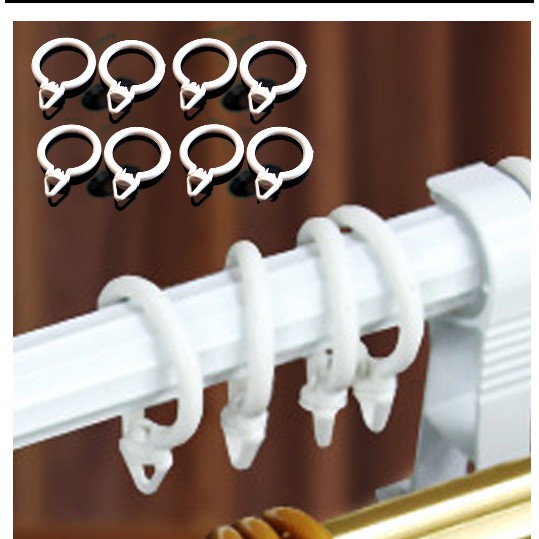 100PCS Hanging Eyelet Loops / Pole Rod Hooks Rings / Curtain Rod Rings ...