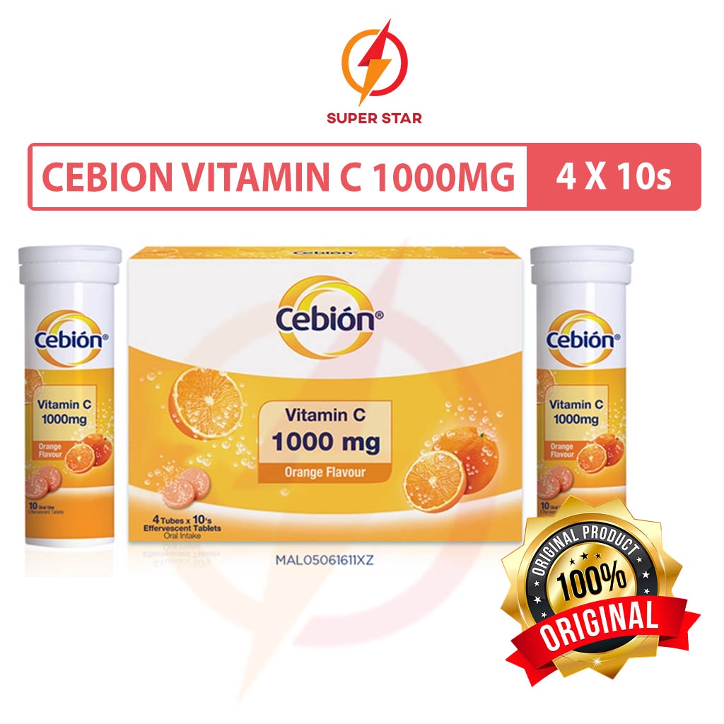 Cebion Vitamin C 1000mg Orange Flavour Effervescent 4x10s | Shopee Malaysia