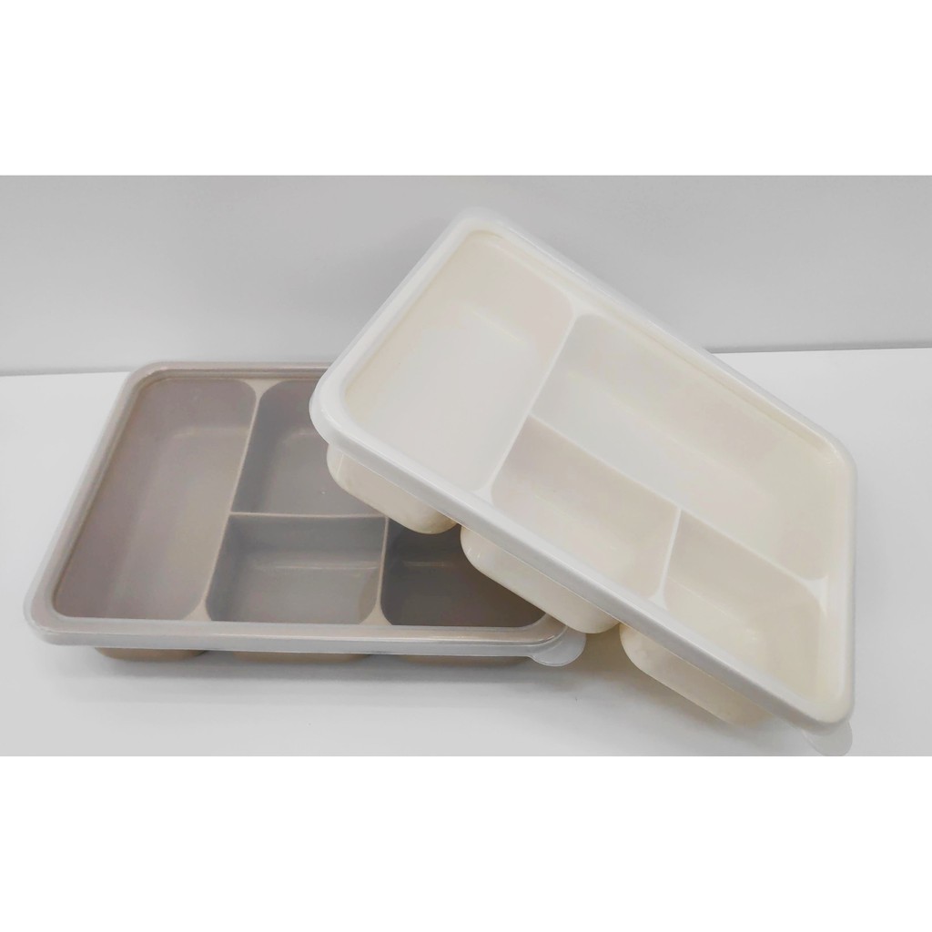 4 Compartment Divided Lunch Box Food Container/Bekas Penyimpanan ...