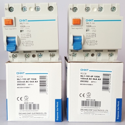 CHINT RCCB ELCB Earth leakage circuit Breaker NL1-63 30ma 100ma 300ma ...